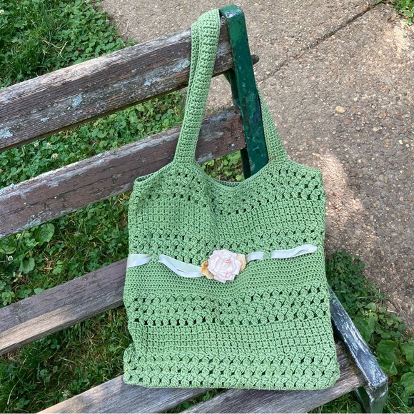 The Sak | Bags | The Sak Multi Pattern Green Crochet Bag 2 Strap 8 X 17 ...